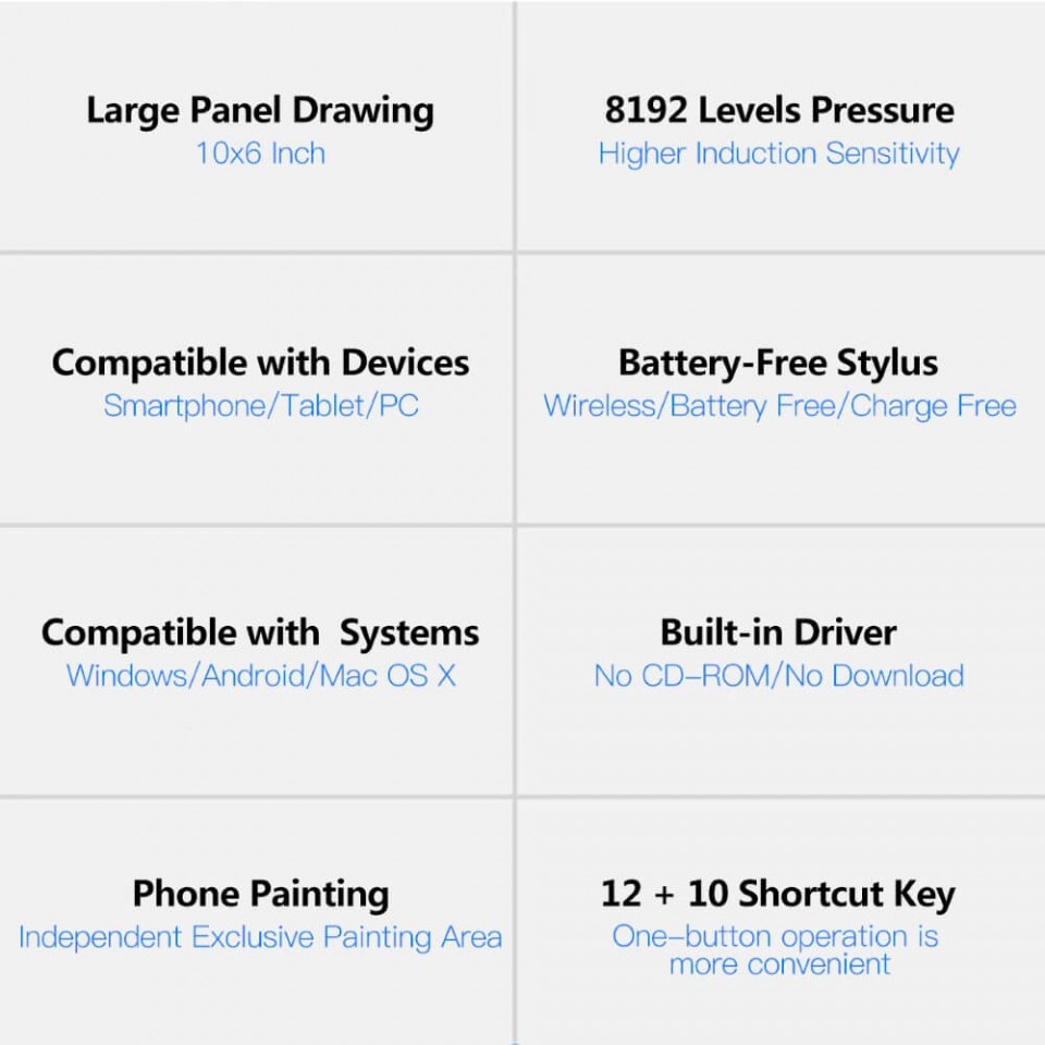 VINSA 10 Inch Professional Graphics Drawing Tablet Board For Pc And ...