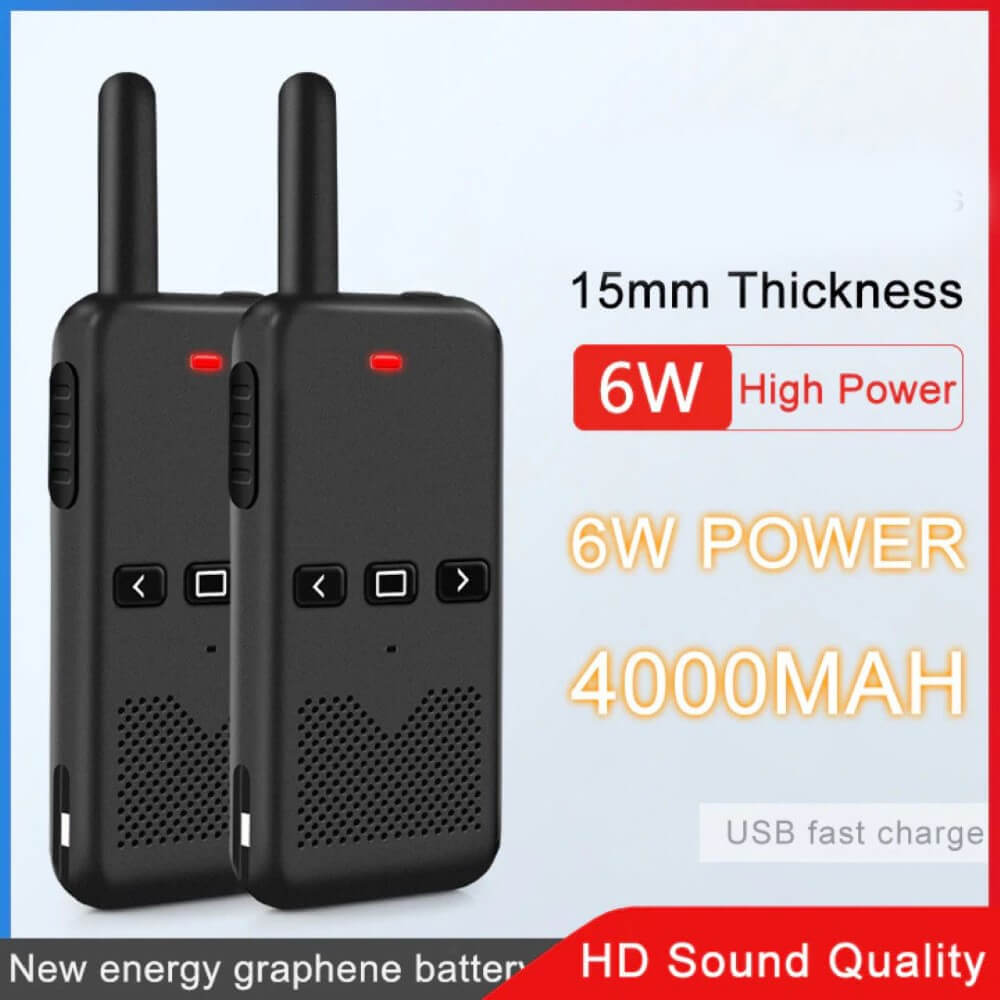 XBOSS M1 Walkie Talkie Long Range 2 Pack 6W 4000Mah 3-6km Range High ...